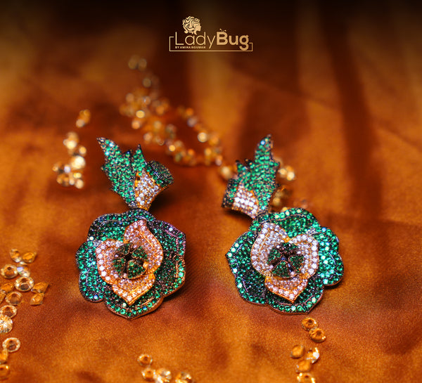 American Zircon Earrings with Victorian Polish – Ladybug